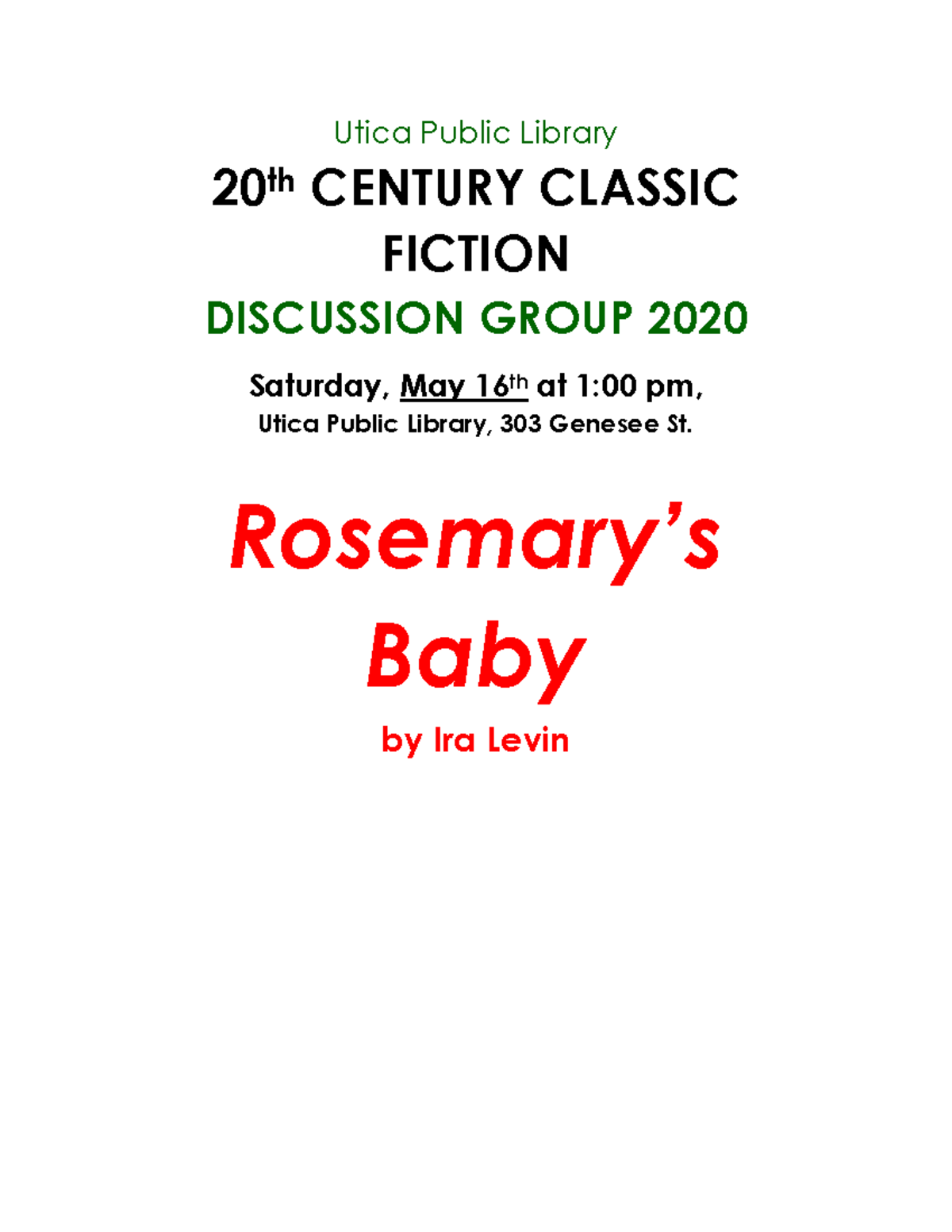 CFF Sheet Rosemarys Baby converted compressed - Utica Public Library 20 ...