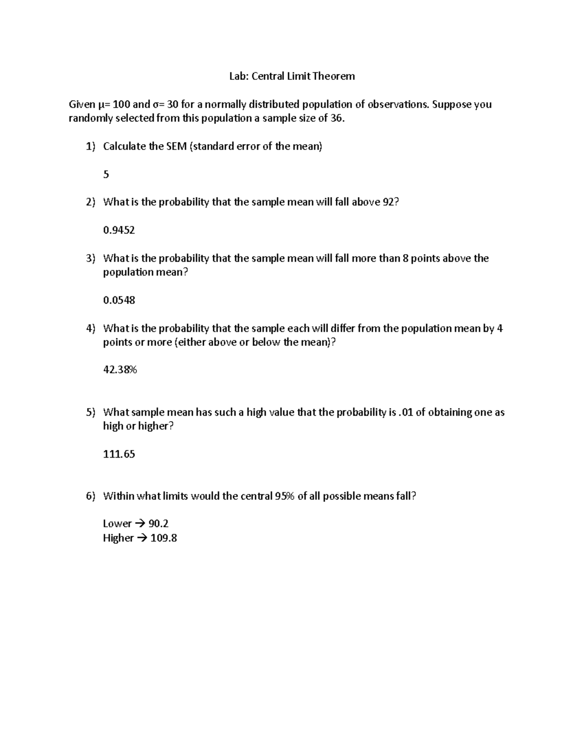 QM-Lab-CLT - Quantitative Methods practice lab on central limit theorem ...