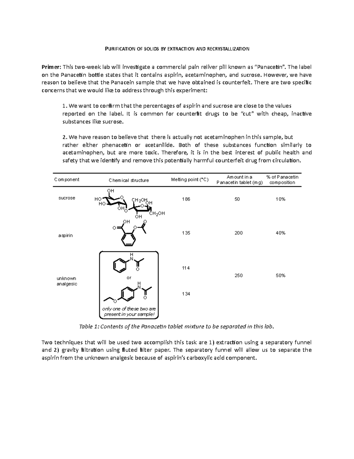 Purification of Solids: Extraction and Recrystallization - Studocu
