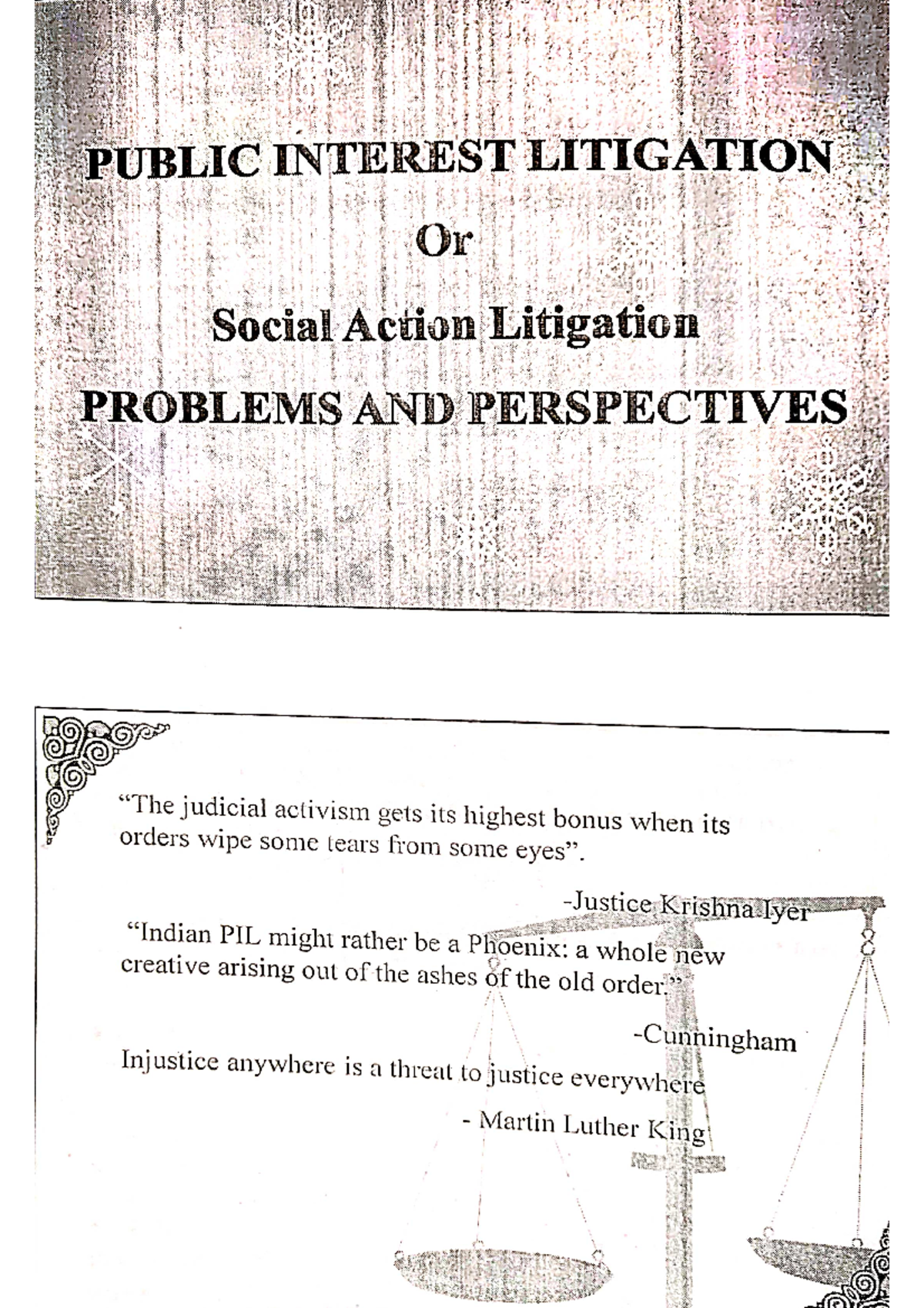 PIL - PIL notes - PUBLIC INTEREST LITIGATION Or Social Action ...