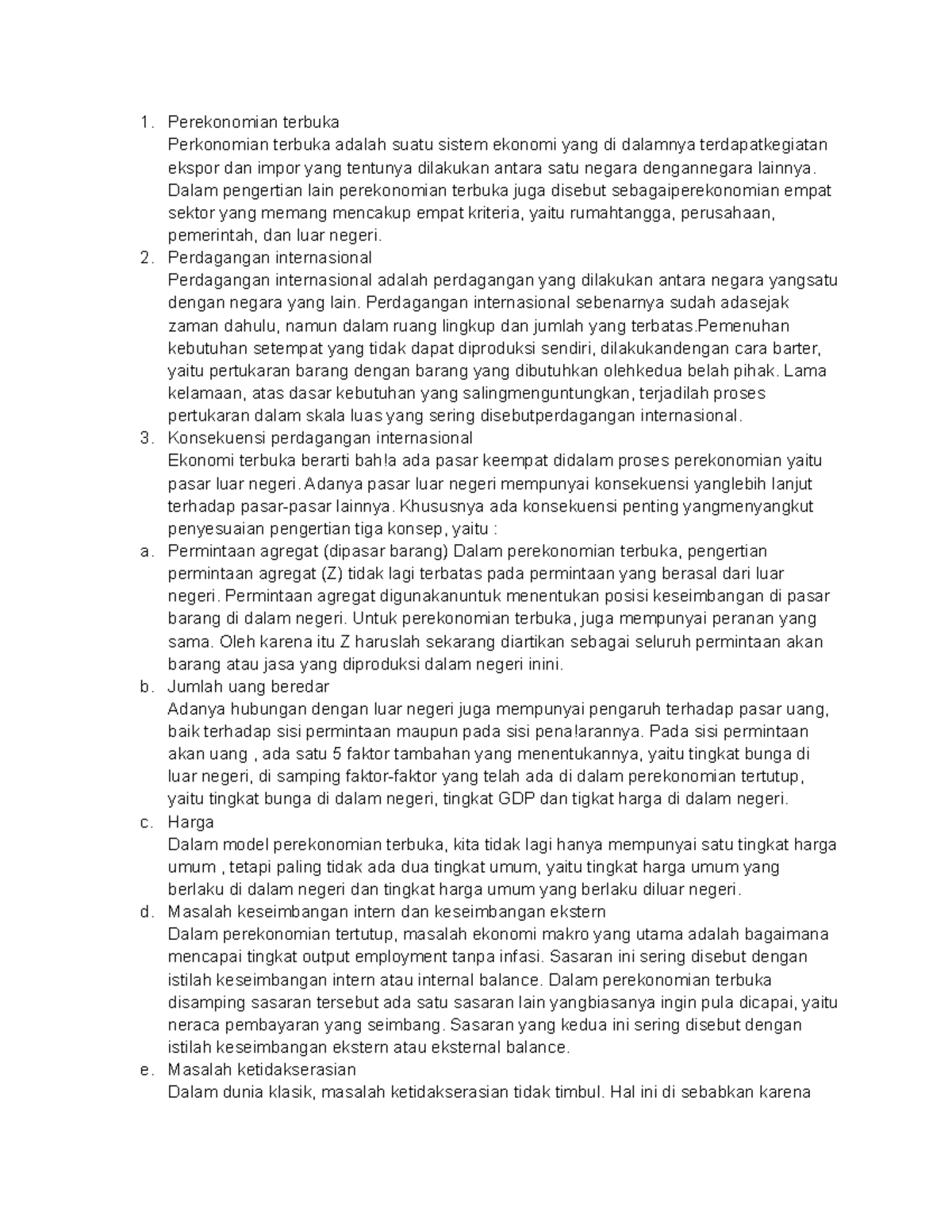 notes notes notes notes tugas 6 - Perekonomian terbuka Perkonomian ...