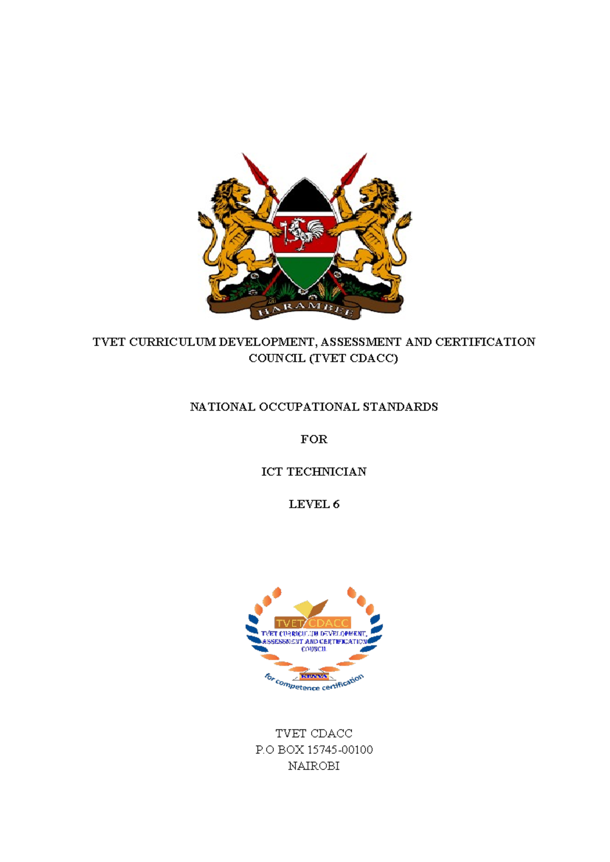ICT Occupational Standards Level 6 - TVET CURRICULUM DEVELOPMENT ...