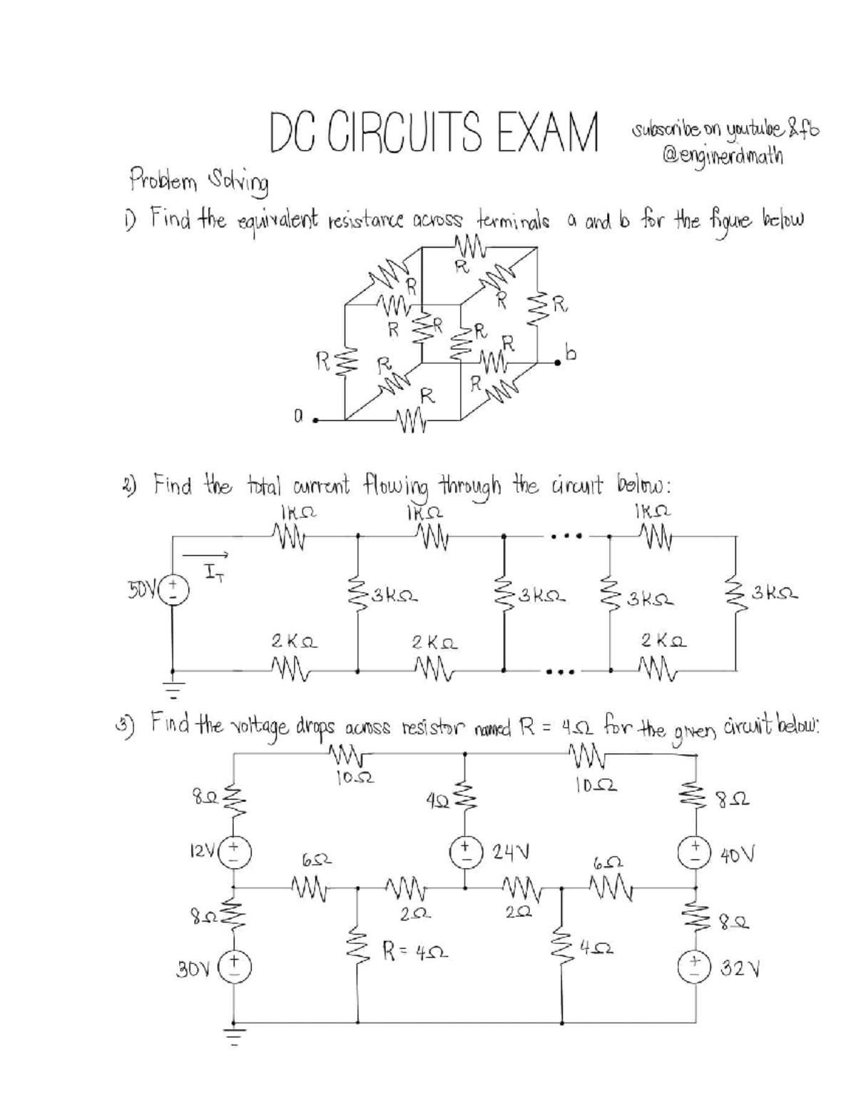 DC AC Circuits EXAM Enginerdmath - Electronics and Circuits - Studocu