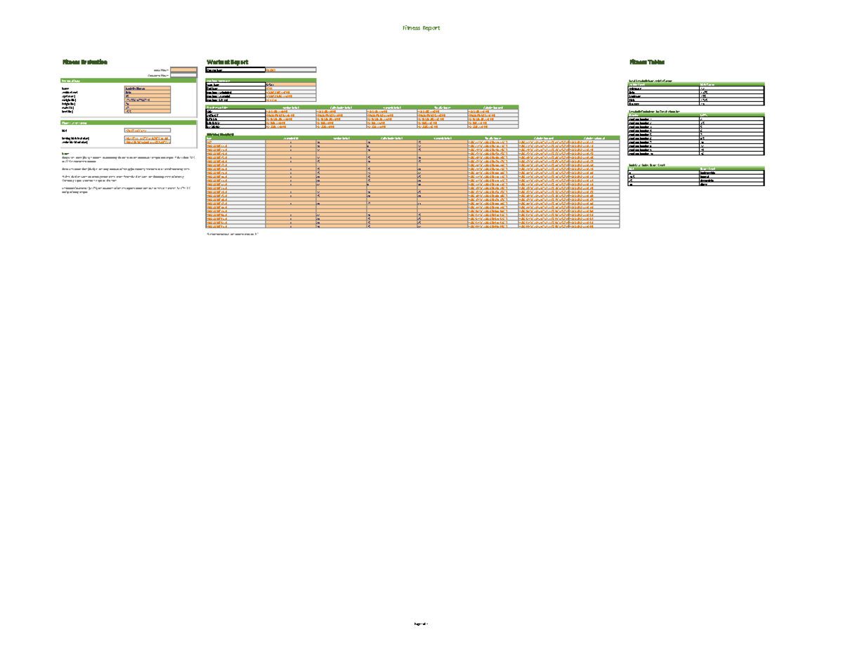 Fitness Tracker Complete V 2 - Fitness Report Fitness Evaluation ...
