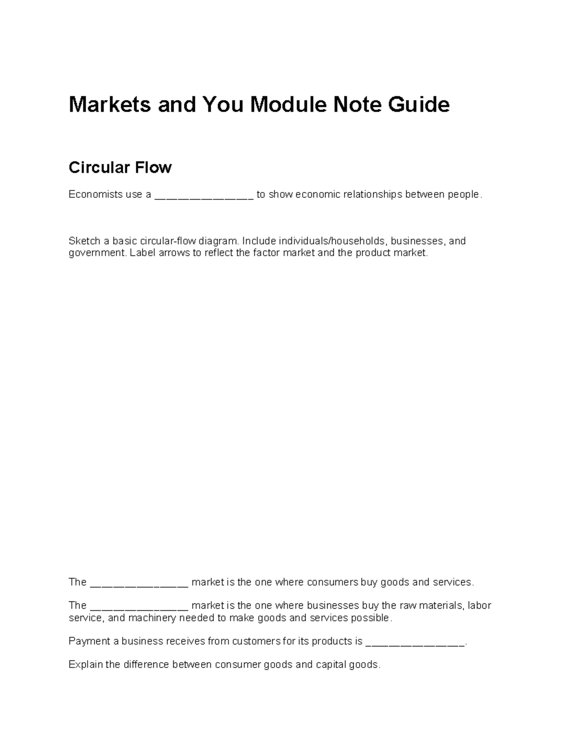 Markets+and+You+Module+Note+Guide - Markets and You Module Note Guide ...
