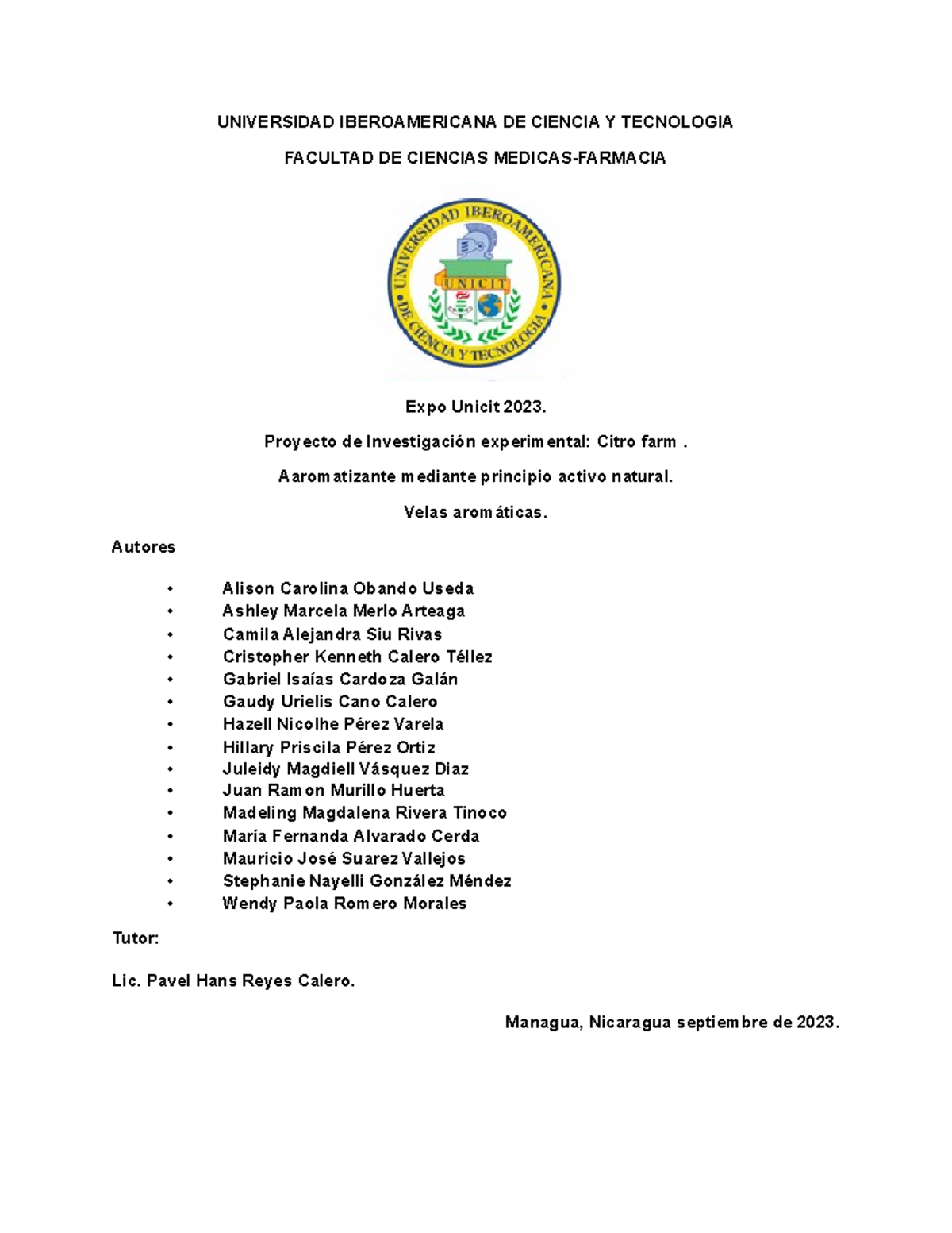 Expo Unicit 2023 - Libro - UNIVERSIDAD IBEROAMERICANA DE CIENCIA Y ...