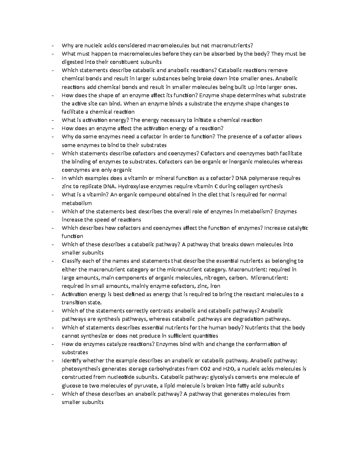 Chapter 4 quizzes - Online Instructor is Mummaw - Why are nucleic acids ...