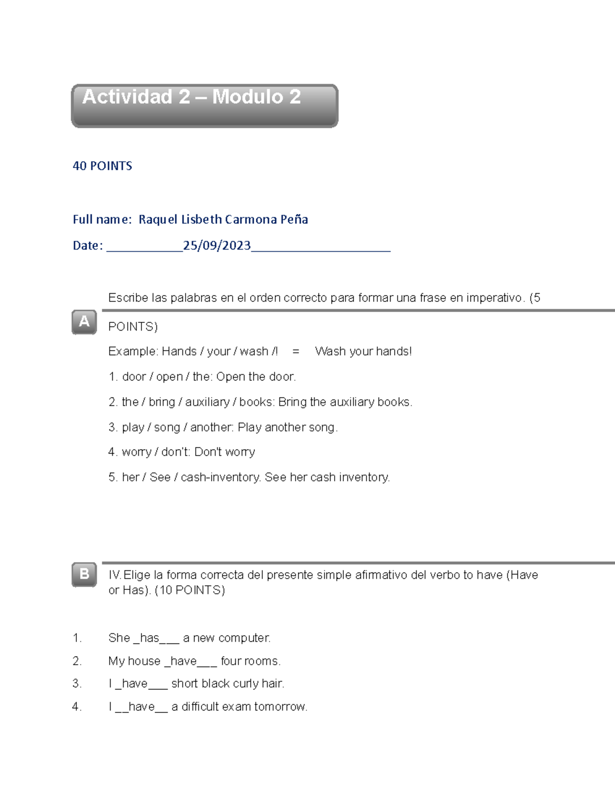 Actividad 2 - Modulo 2 - asas - Actividad 2 – Modulo 2 40 POINTS Full ...