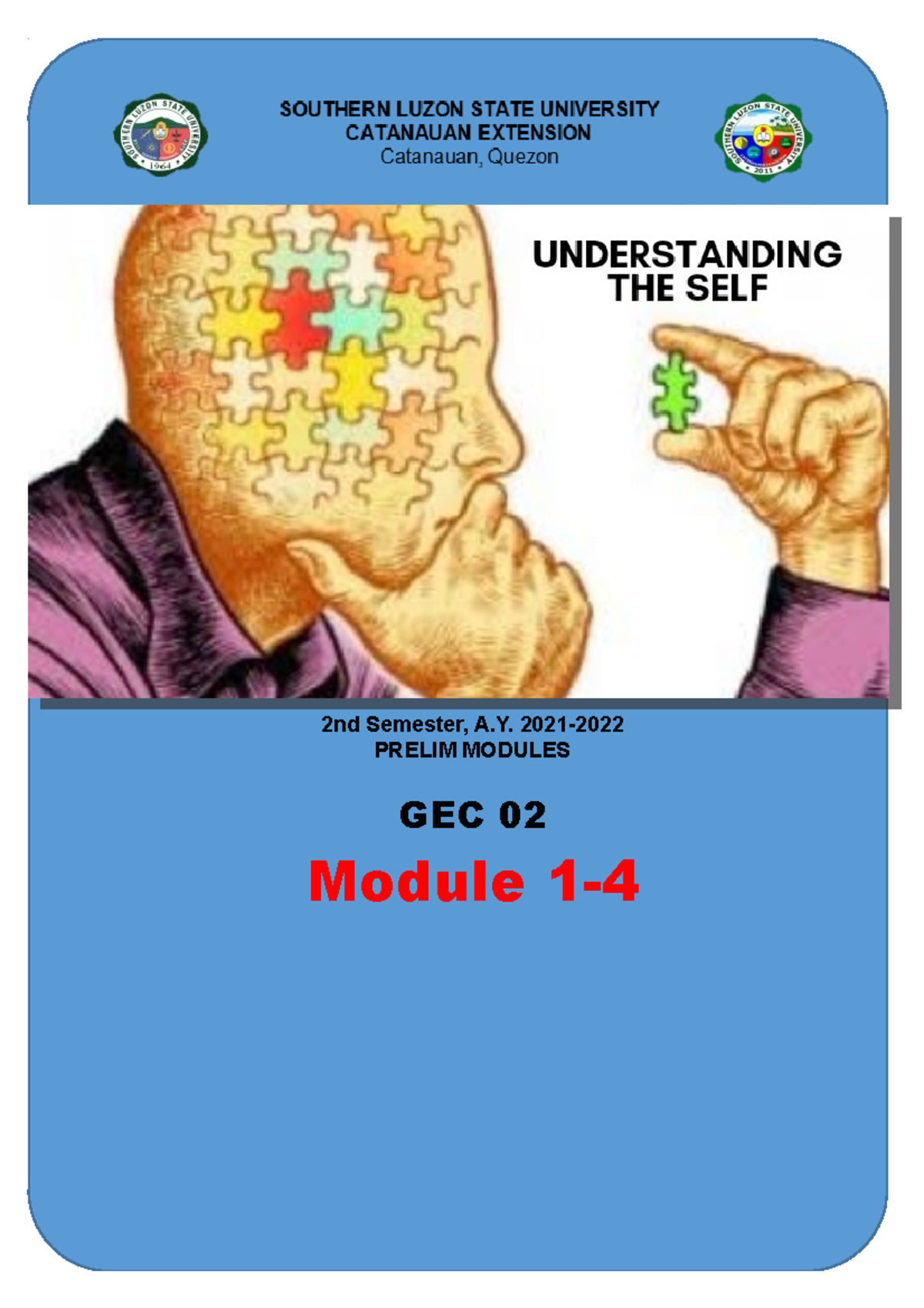 Module 1 - GEC02 - UNDERSTANDING THE SELF - ####### \ Modul e 1 Modul e ...