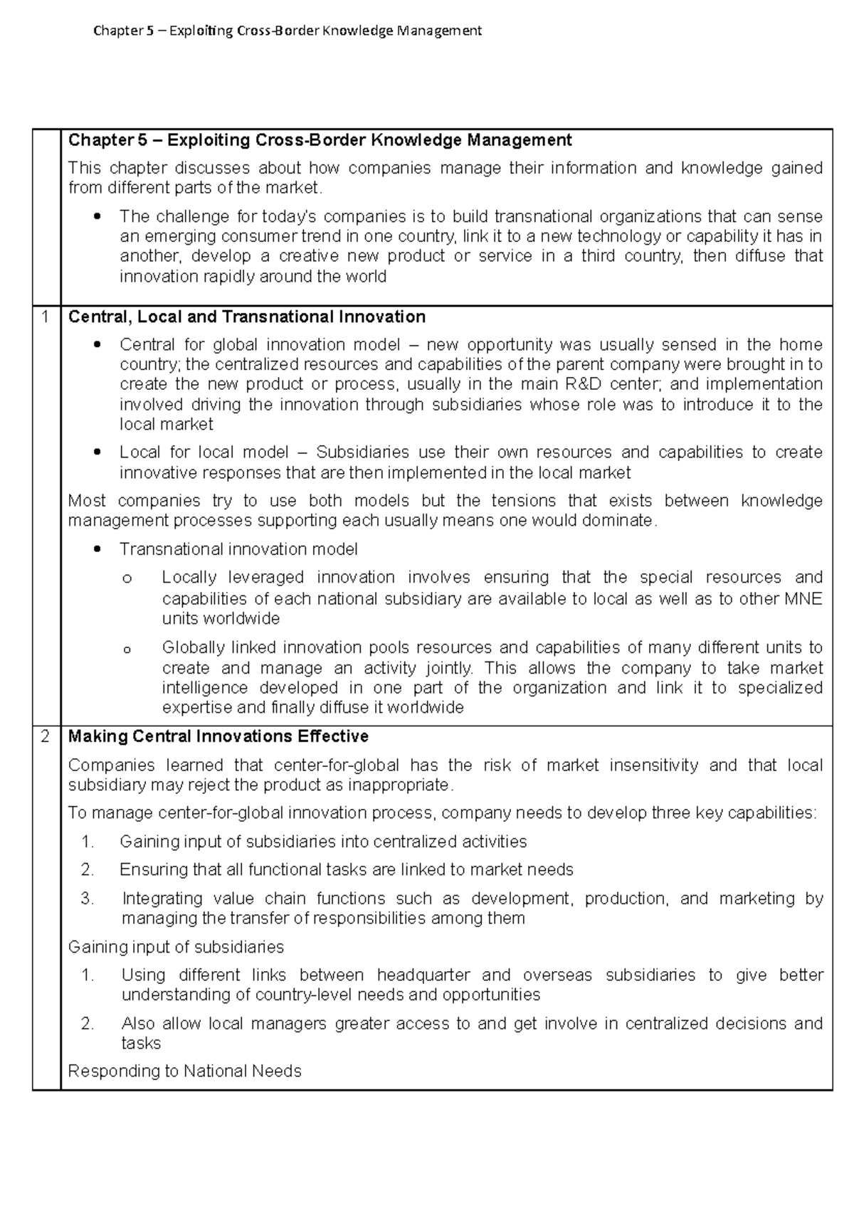 Chp 5 - Exploiting Cross-Border Knowledge Management - Chapter 5 ...