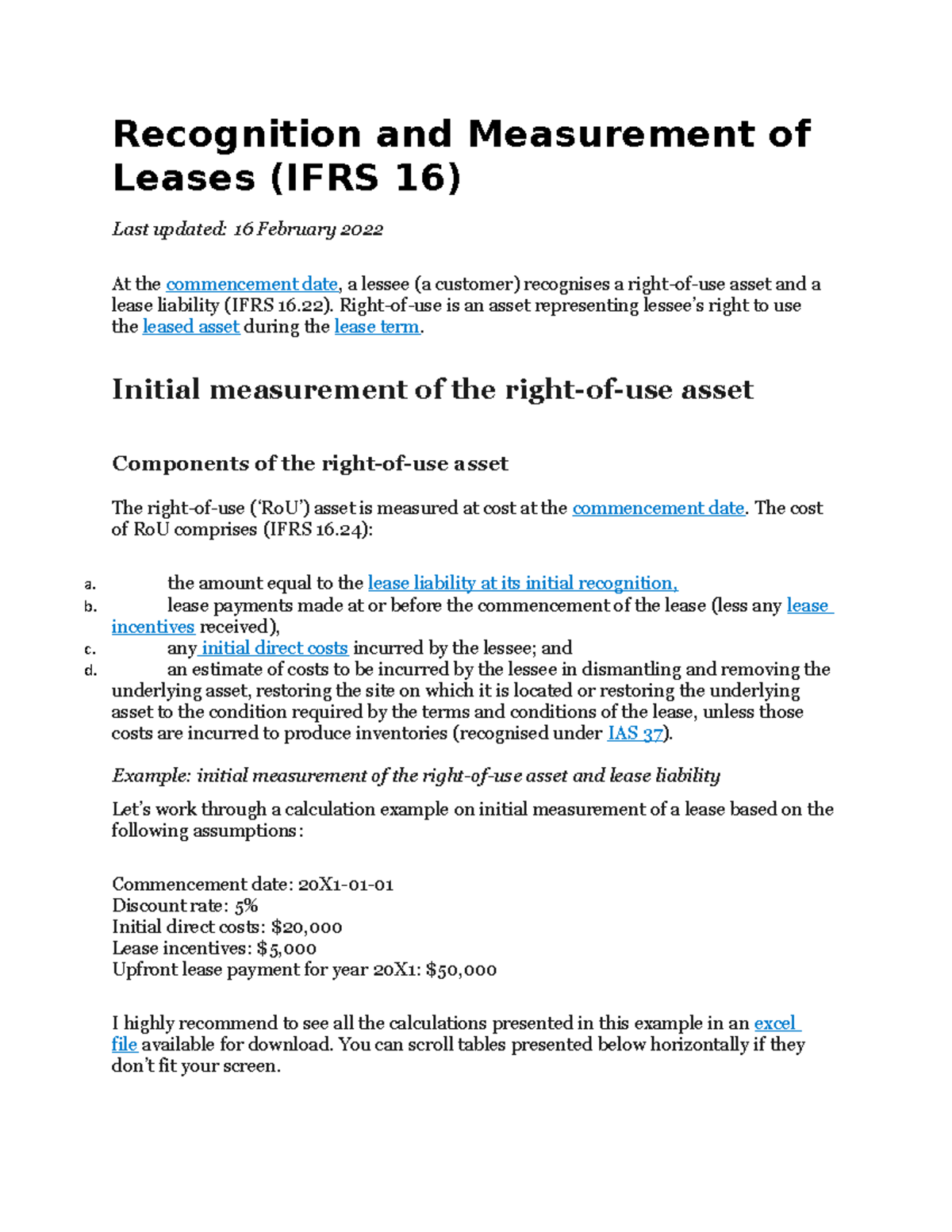Recognition and Measurement of Lease-IFRS16 - Right-of-use is an asset ...