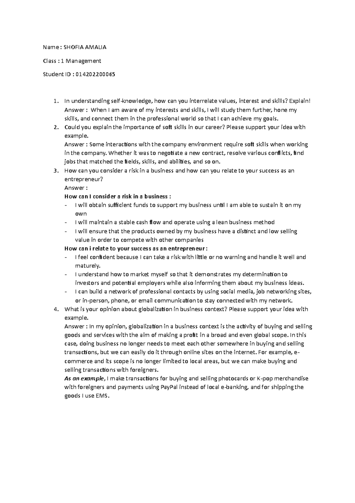 Document 1 - my opinion about skill, value, and interest in career ...