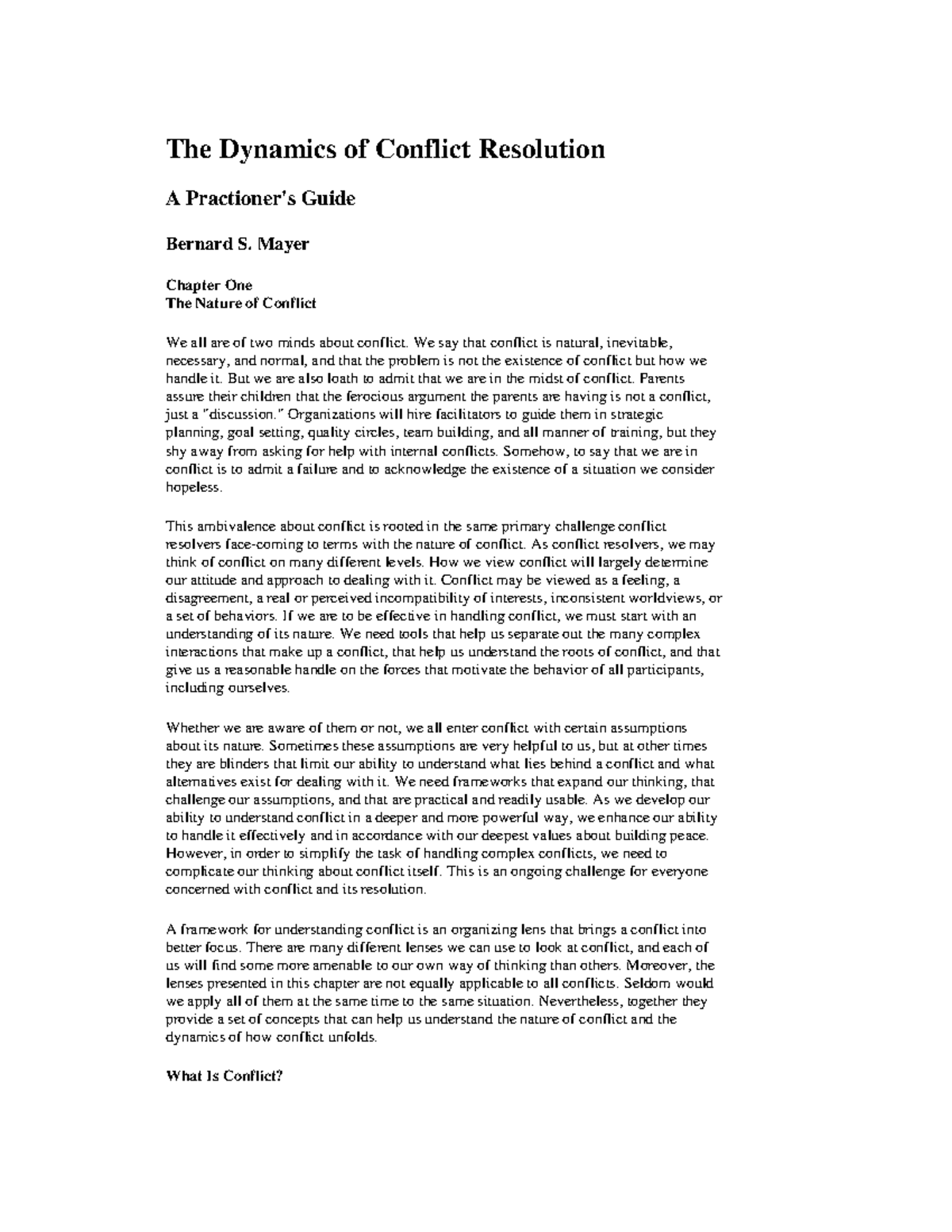 The Dynamics of Conflict Resolution A Pr - The Dynamics of Conflict ...