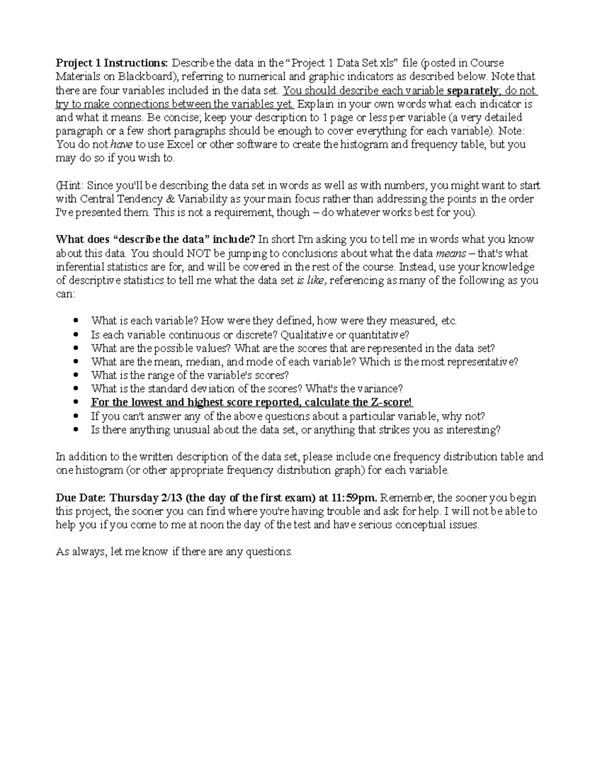 Synthesis Project 1 Instructions - Project 1 Instructions: Describe the data in the “Project 1 ...