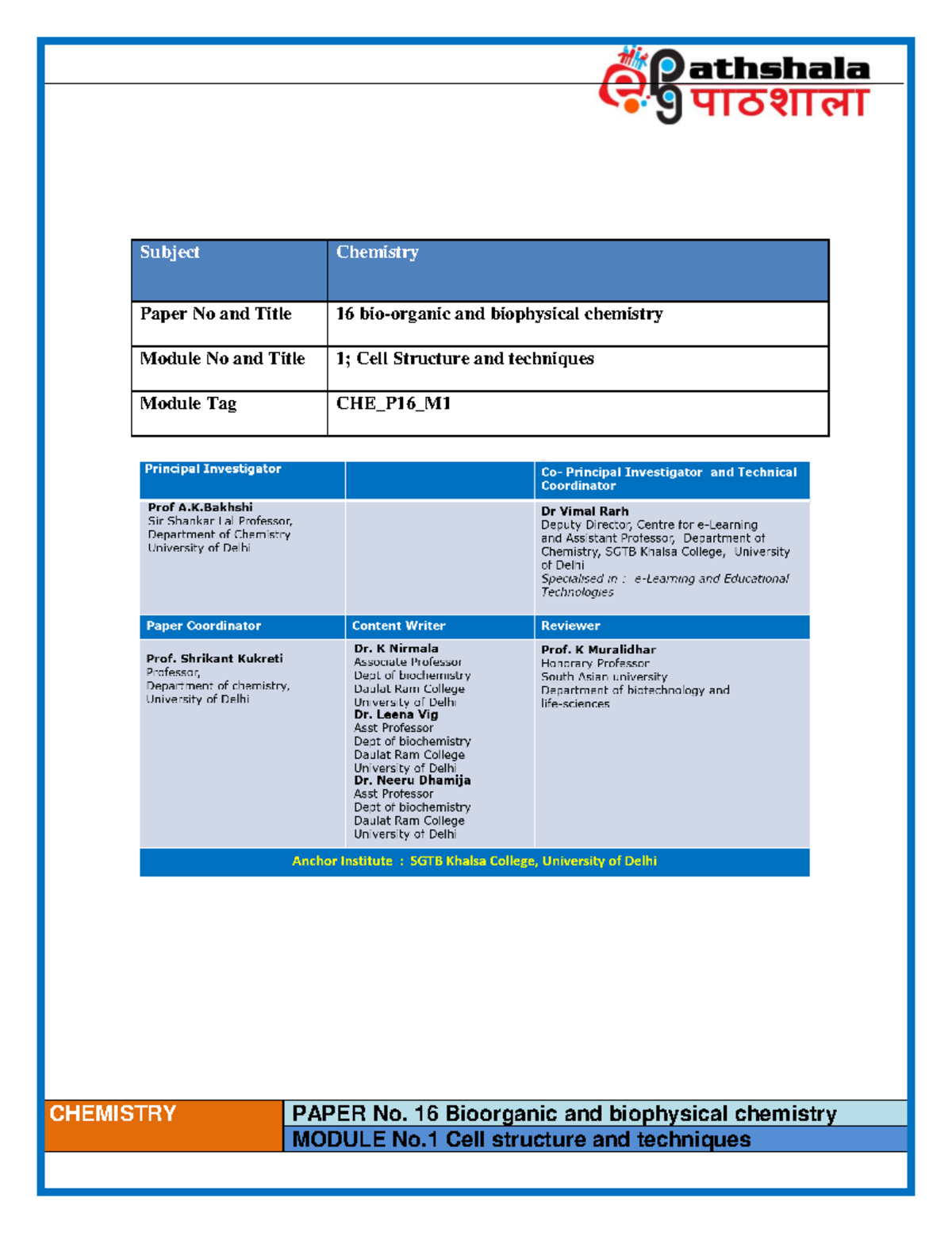 1455006507 CHE P16 M1etext - CHEMISTRY PAPER No. 16 Bioorganic and ...