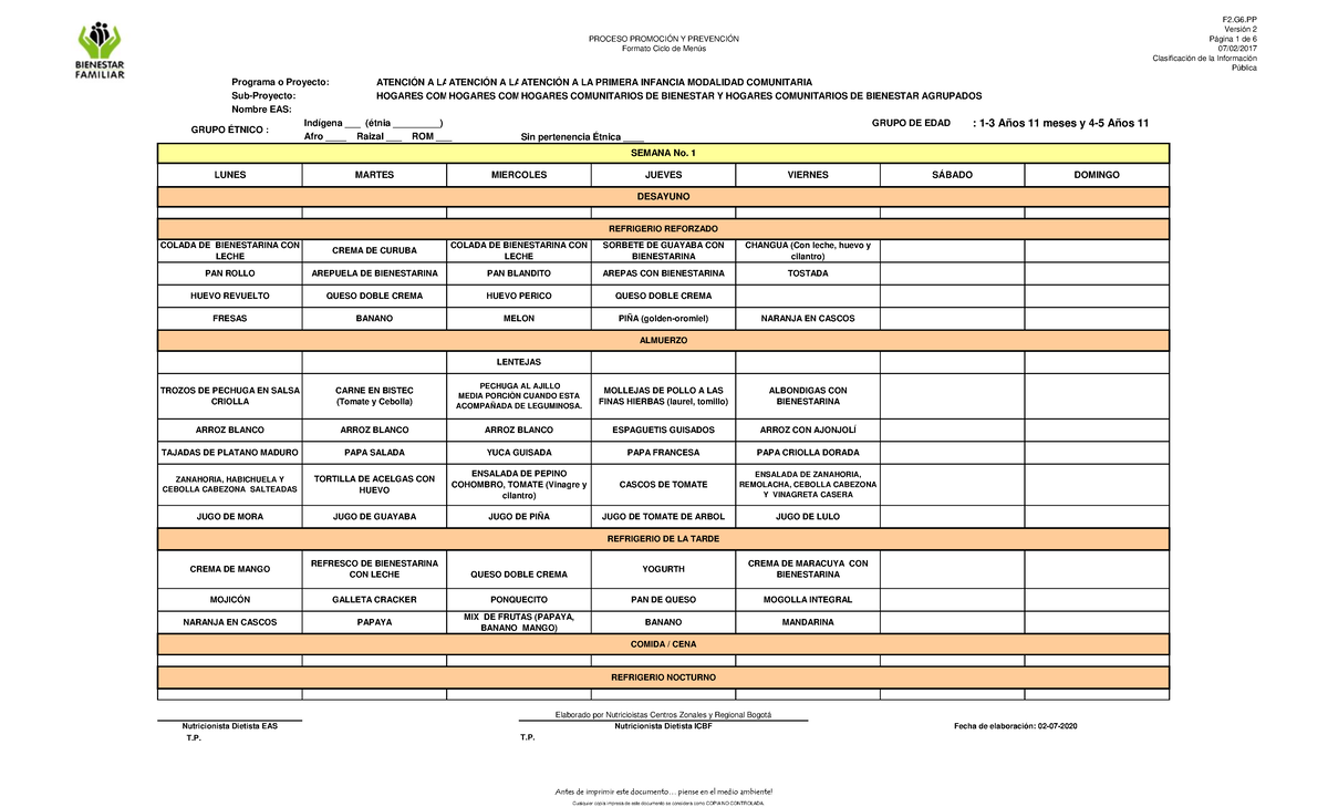 Ciclo de Menus v2 - preparacion de alimentos - PROCESO PROMOCIÓN Y ...