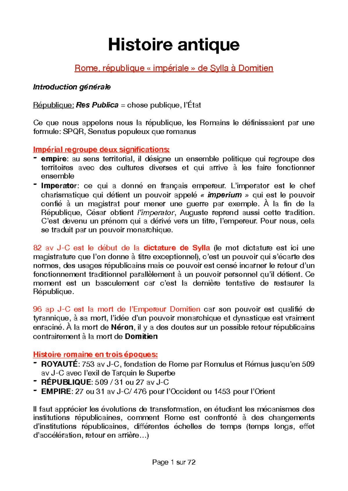 Cours complet - Histoire antique Rome, république « impériale » de ...