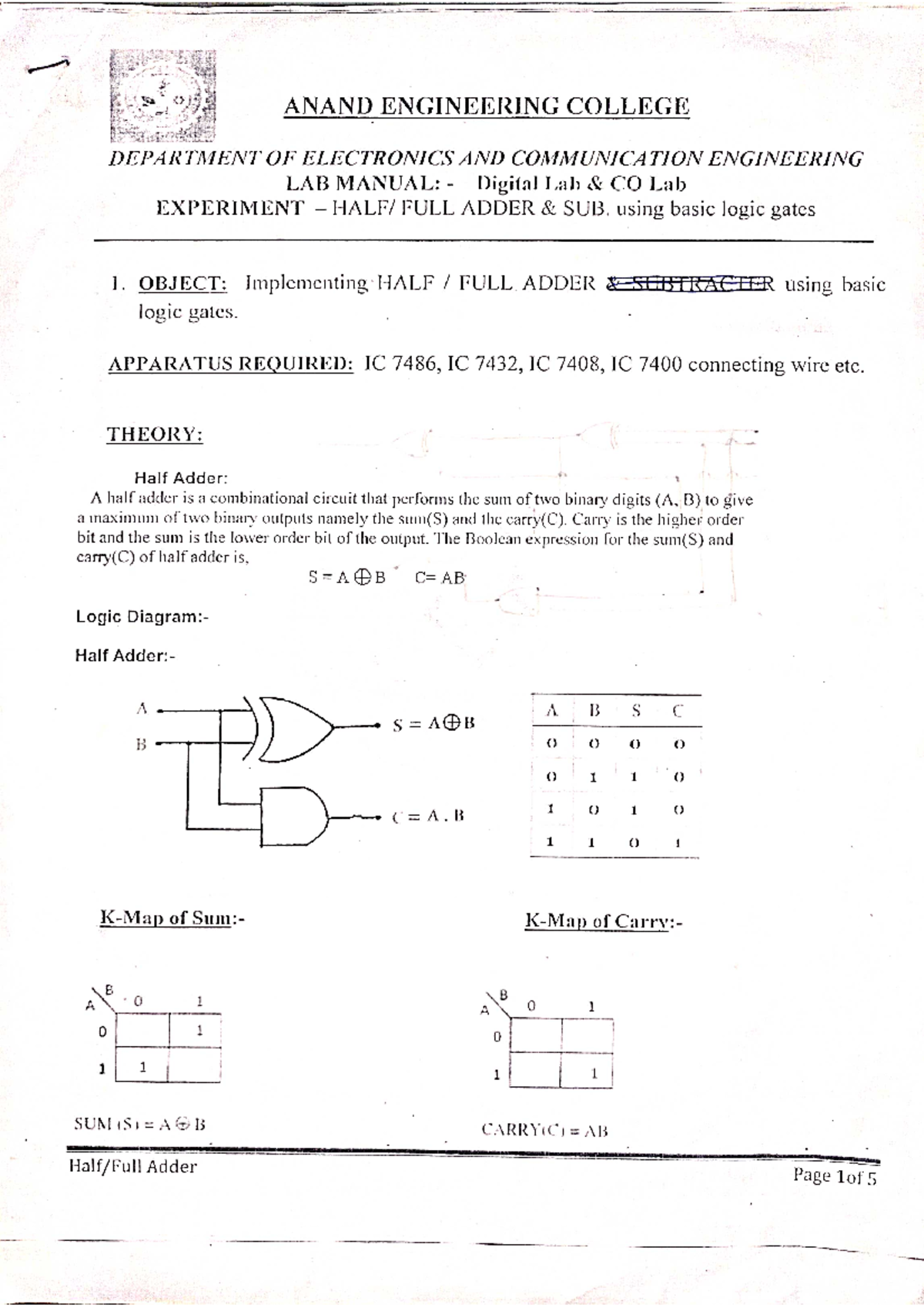 COA Experiment 3 - Computer science - Studocu
