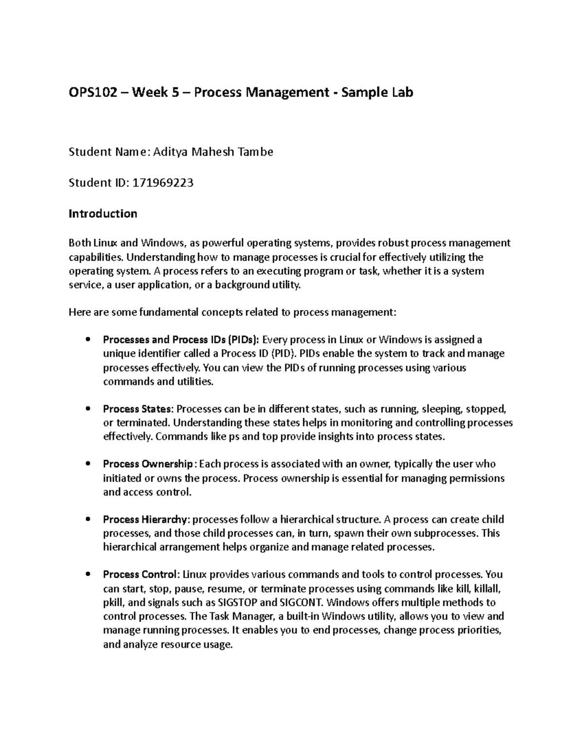 OPS102 - Week 5 - Adi - Process Management - OPS102 – Week 5 – Process ...