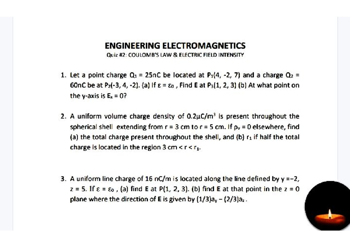 Engineering Electromagnetic (Coulombs law and Electric Field Intensity ...