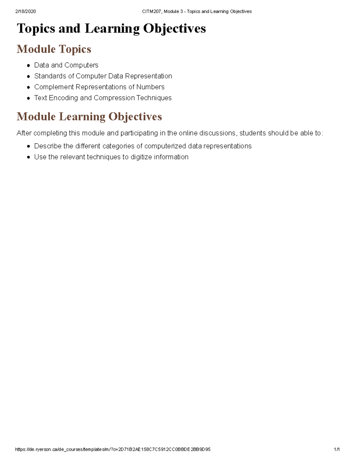 C ITM207 Module 3 All - It consists of all the topics learnt throughout the course. - 2/18/2020 ...