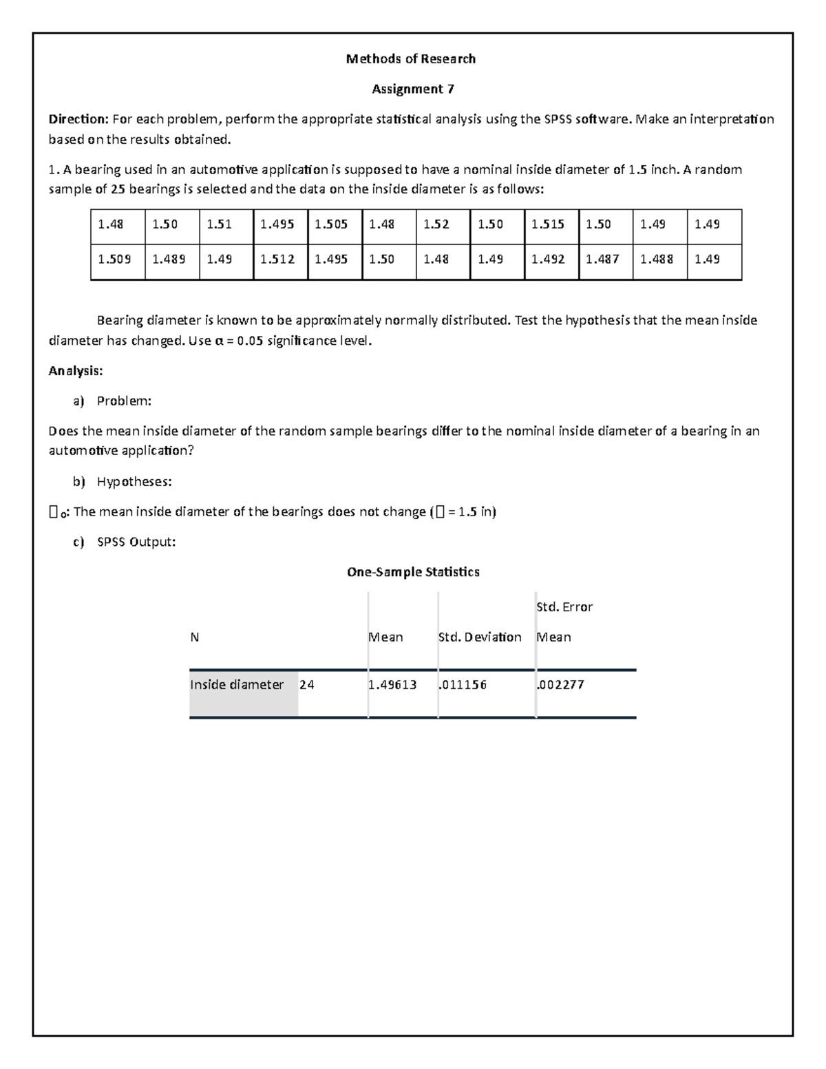 Methods of Research Assignment 7 (2021-2022) - Methods of Research ...