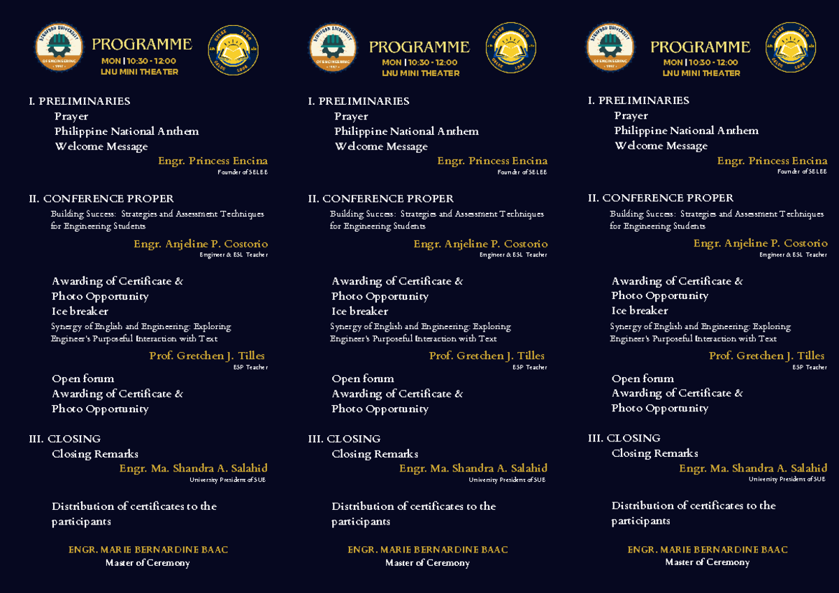 Official- Program - joldsnd ndoklasdn - I. PRELIMINARIES Prayer ...