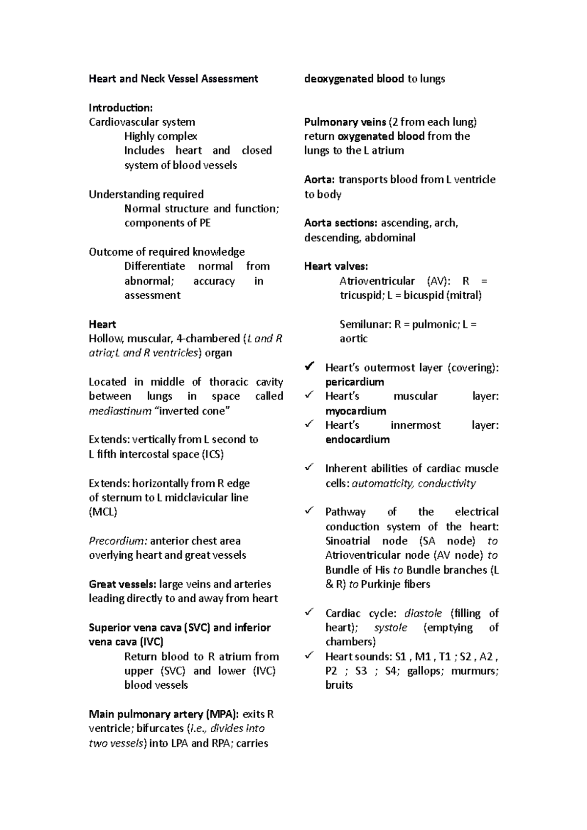 Heart and Neck Vessel Assessment - Heart and Neck Vessel Assessment ...