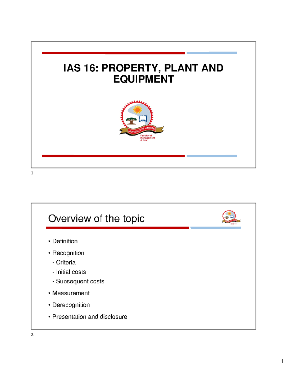 5.2 IAS 16 - Slides - A comprehensive summary on IAS 16 for third year accounting - IAS 16 ...