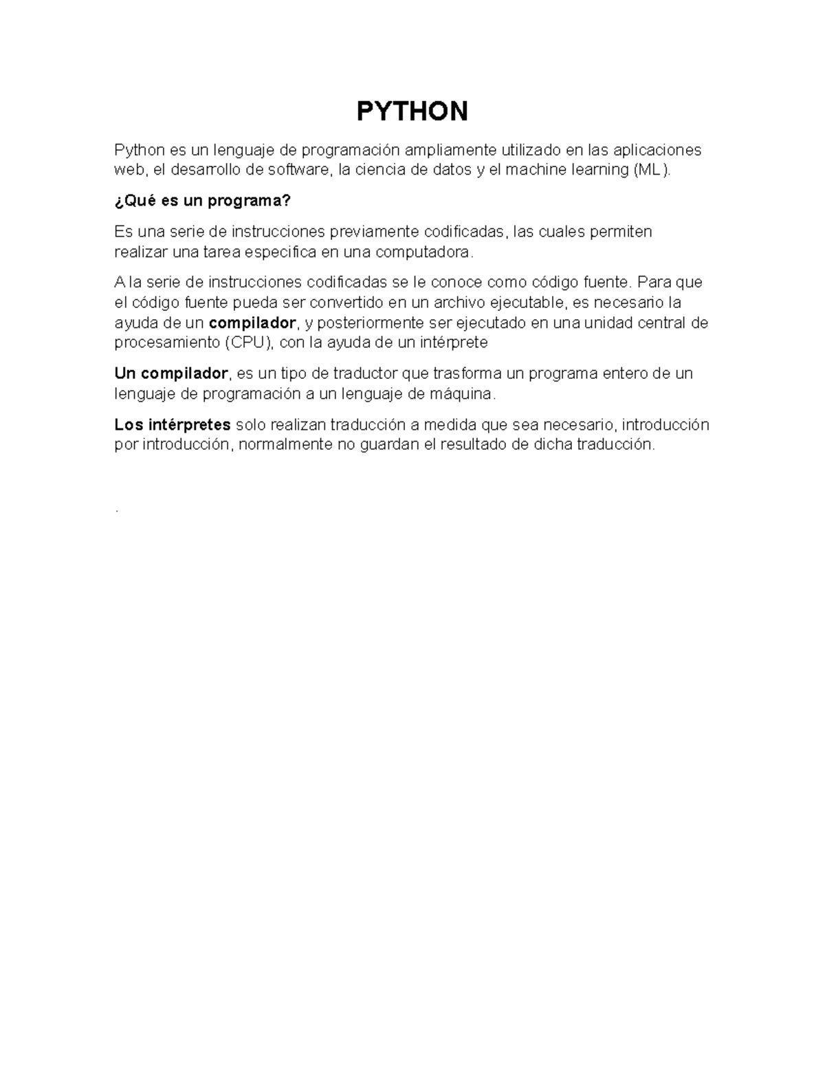 Python - apuentes sobre lenguaajes de programacion - PYTHON Python es ...