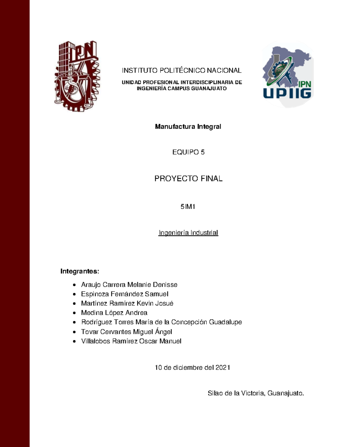 Reporte Proyecto Final DADO 4 - INSTITUTO POLITÉCNICO NACIONAL UNIDAD ...