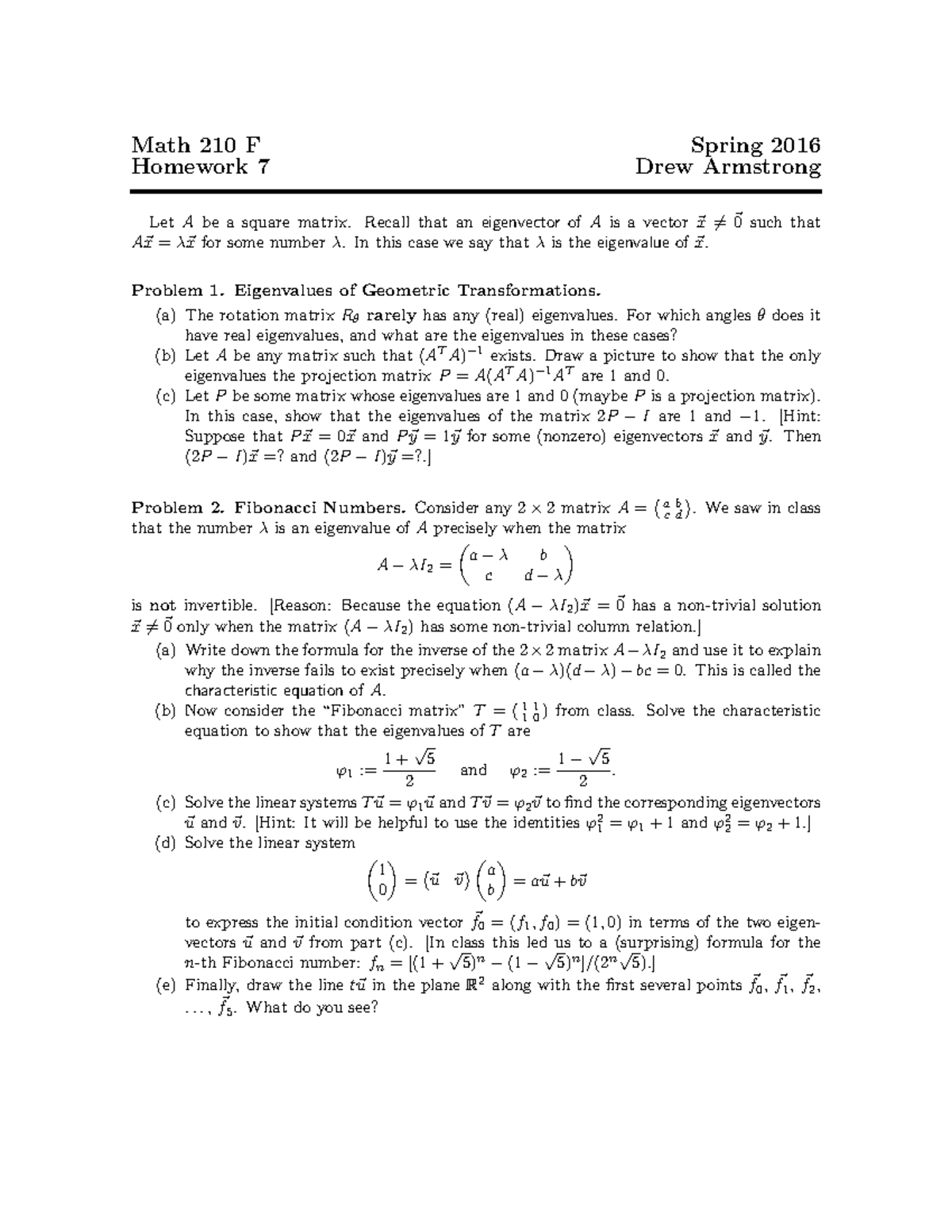 Spring 16, hw 7 - homework - Math 210 F Spring 2016 Homework 7 Drew ...