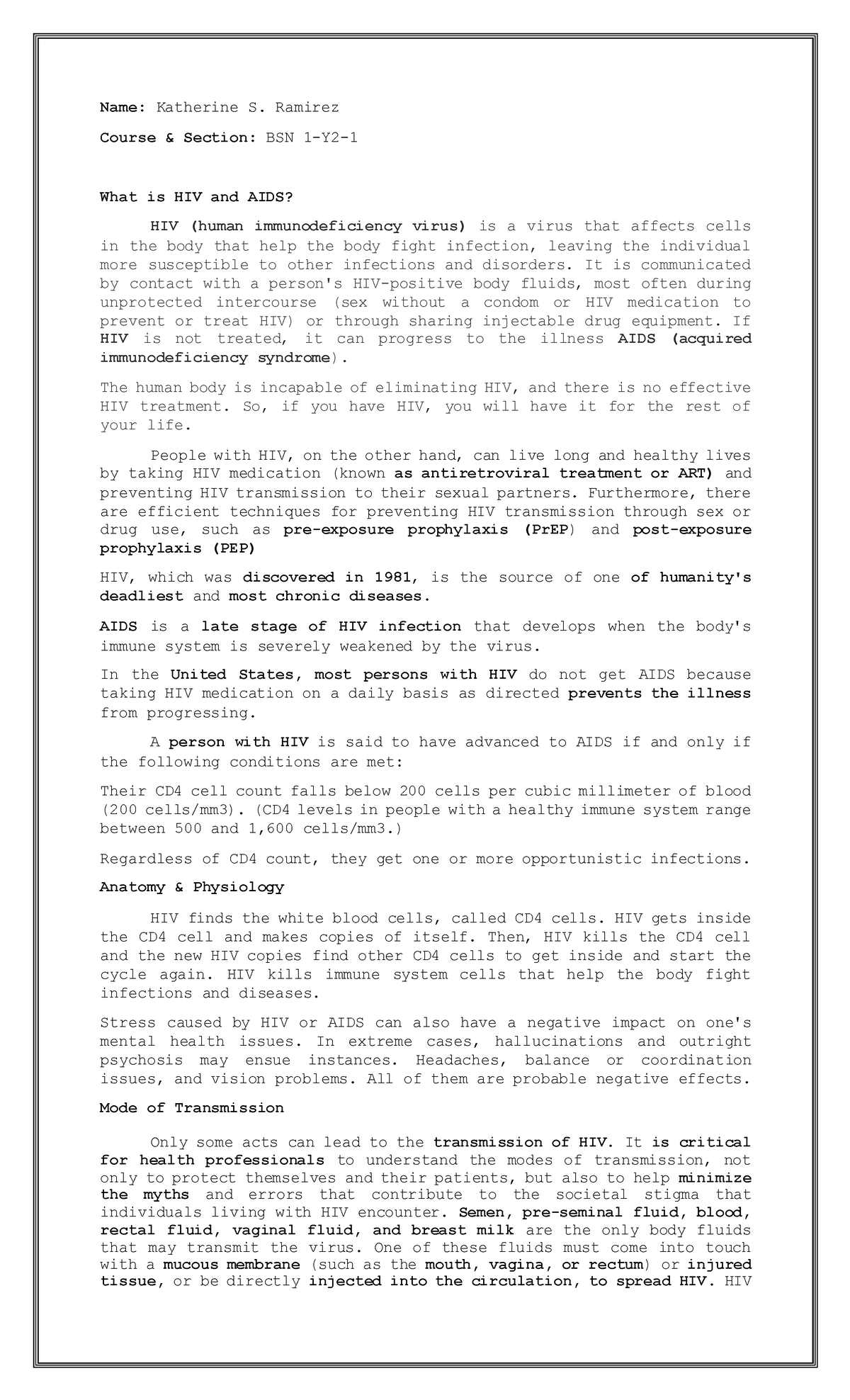 Case Study Ramirez Katherine - Name: Katherine S. Ramirez Course ...