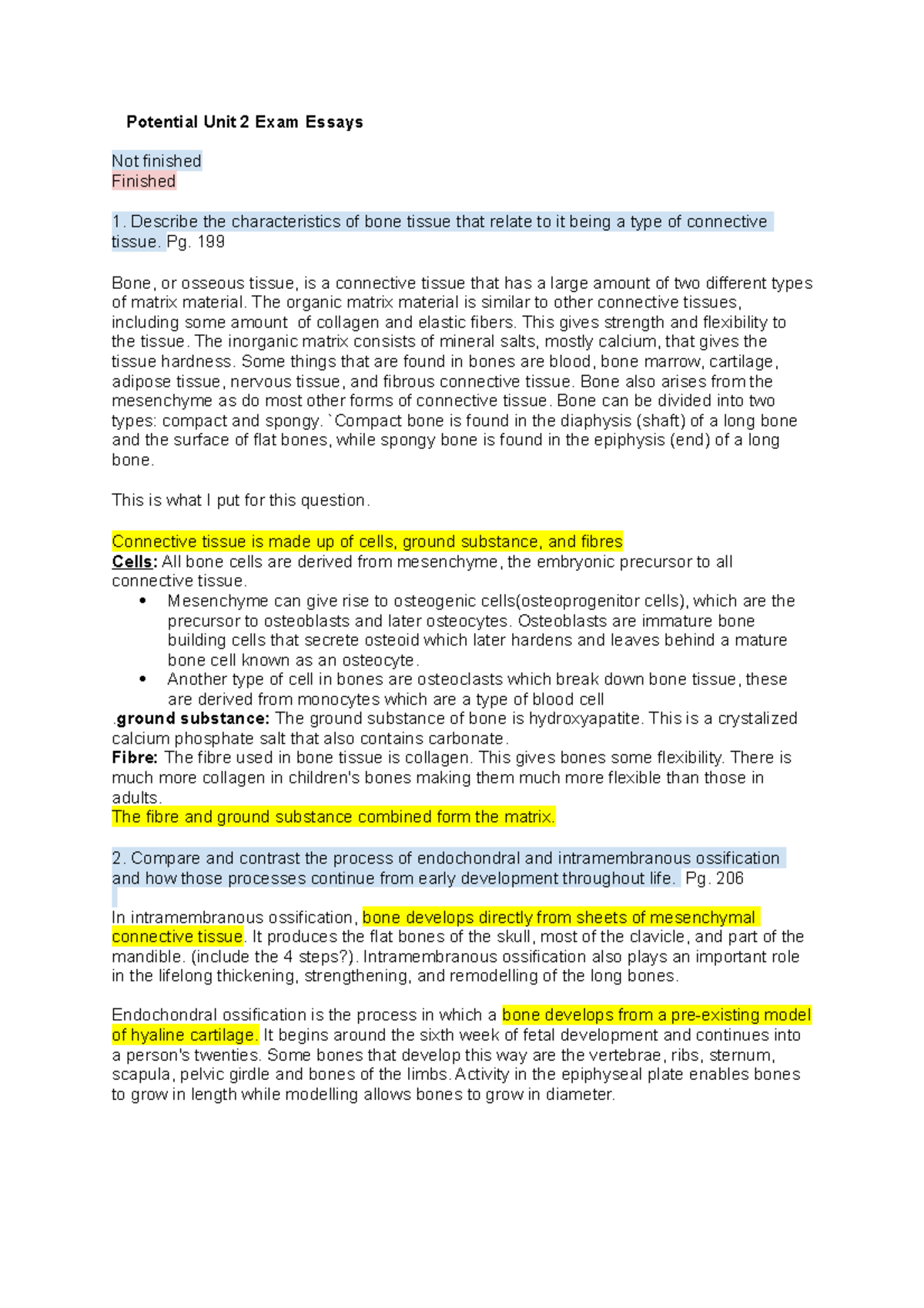 Essay questions EXAM 2 - Grade: A - Potential Unit 2 Exam Essays Not ...