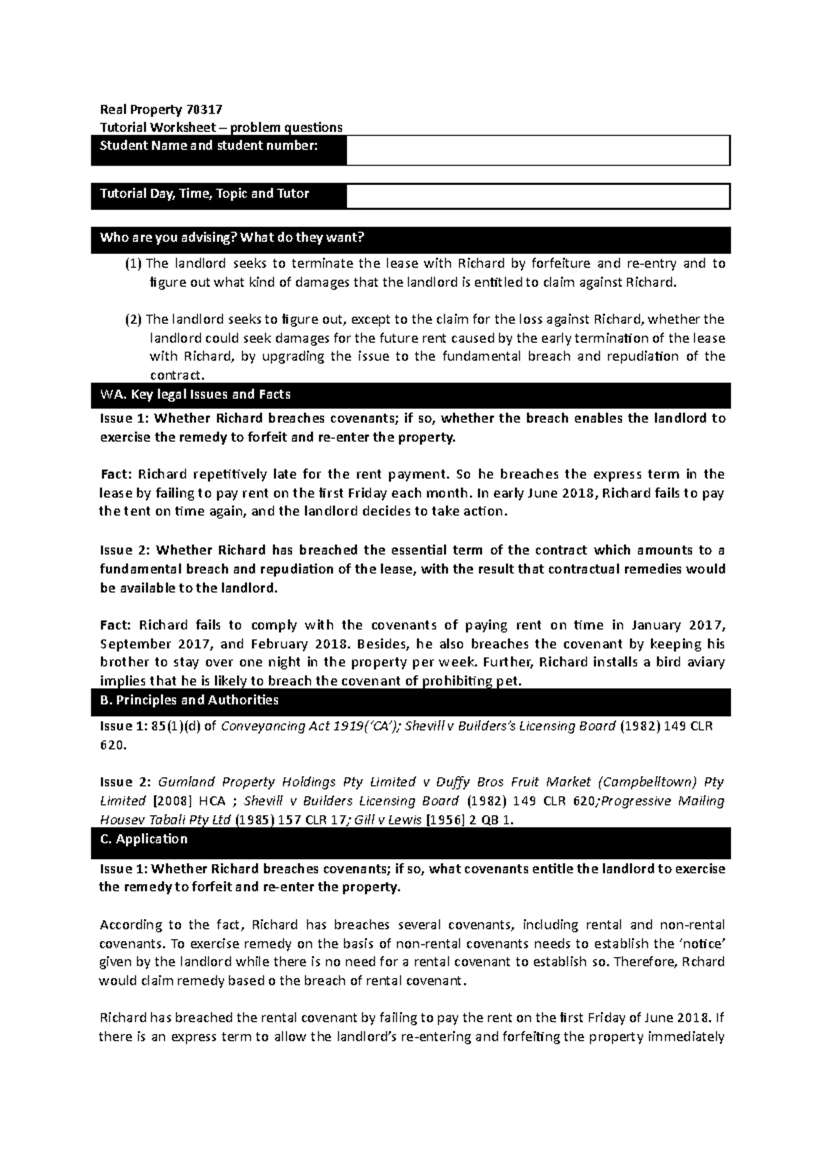 Tutorial Pre-Preparation- lease - Real Property 70317 Tutorial ...