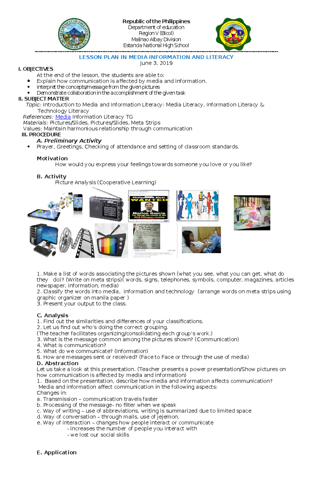 435622571 Lesson Plan in Media Information Literacy - Republic of the ...