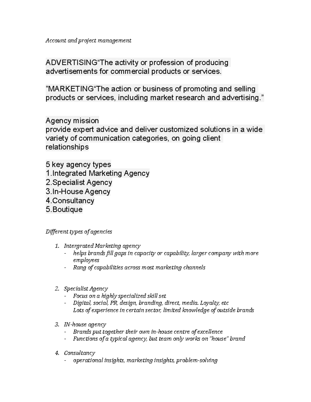 Account and project management - Account and project management ...
