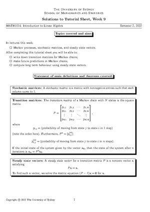 MATH1005 Statistics Cheatsheet - ####### MATH1005: Statistics: University of Sydney Topic 1 − ...