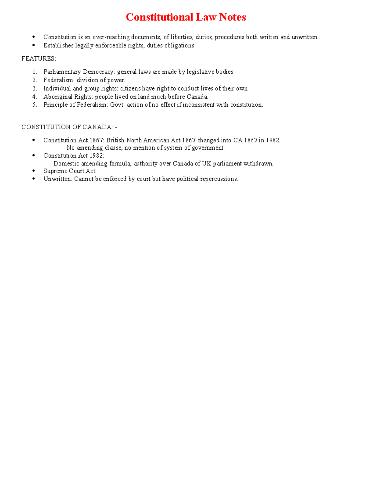 NCA Constitutiona Law Notes - Constitutional Law Notes Constitution is ...