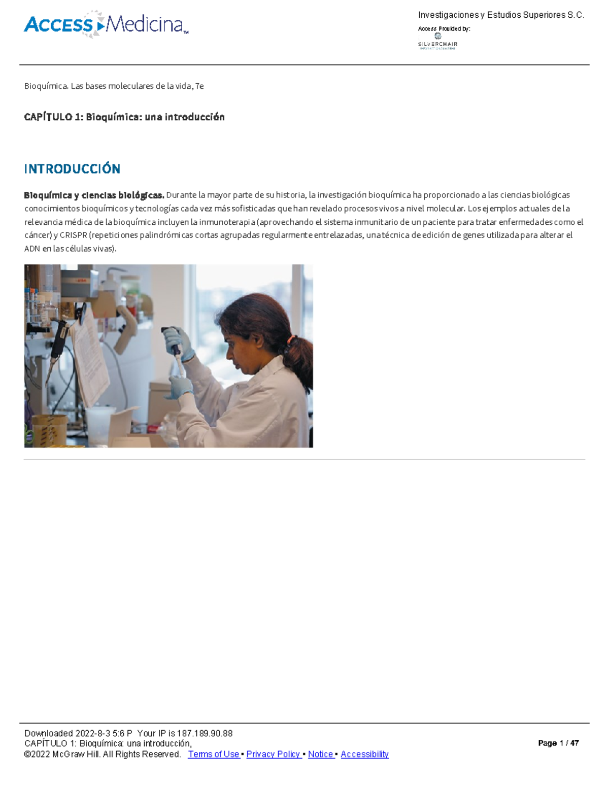 CAPÍTULO 1 Bioquímica una introducción - Copy - Bioquímica. Las bases ...