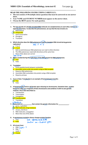 MBIO 1220 Practice final exam - Name: _____________________________________________ Student ...