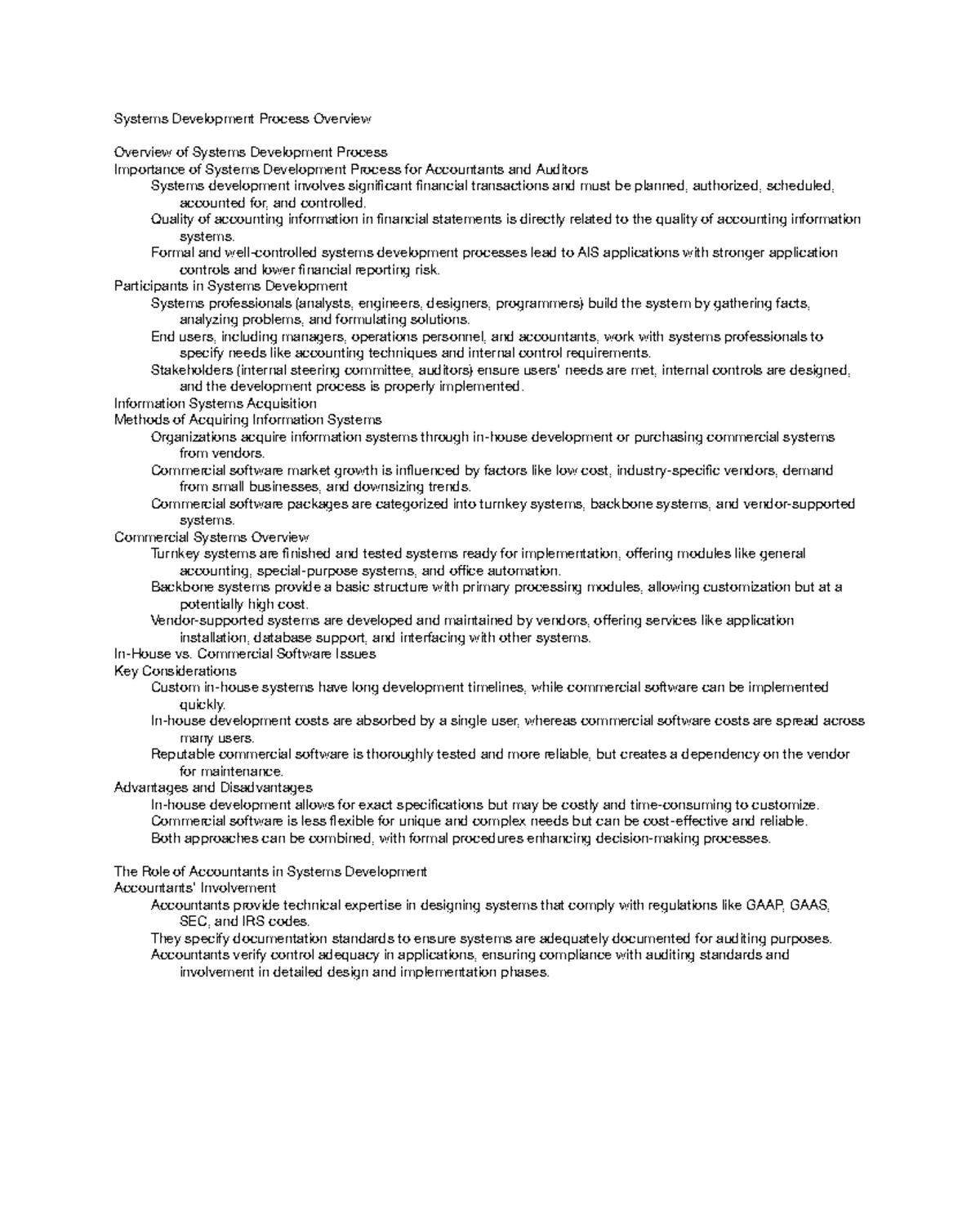 D217 Unit 5 - Systems Development Process Overview Overview of Systems ...