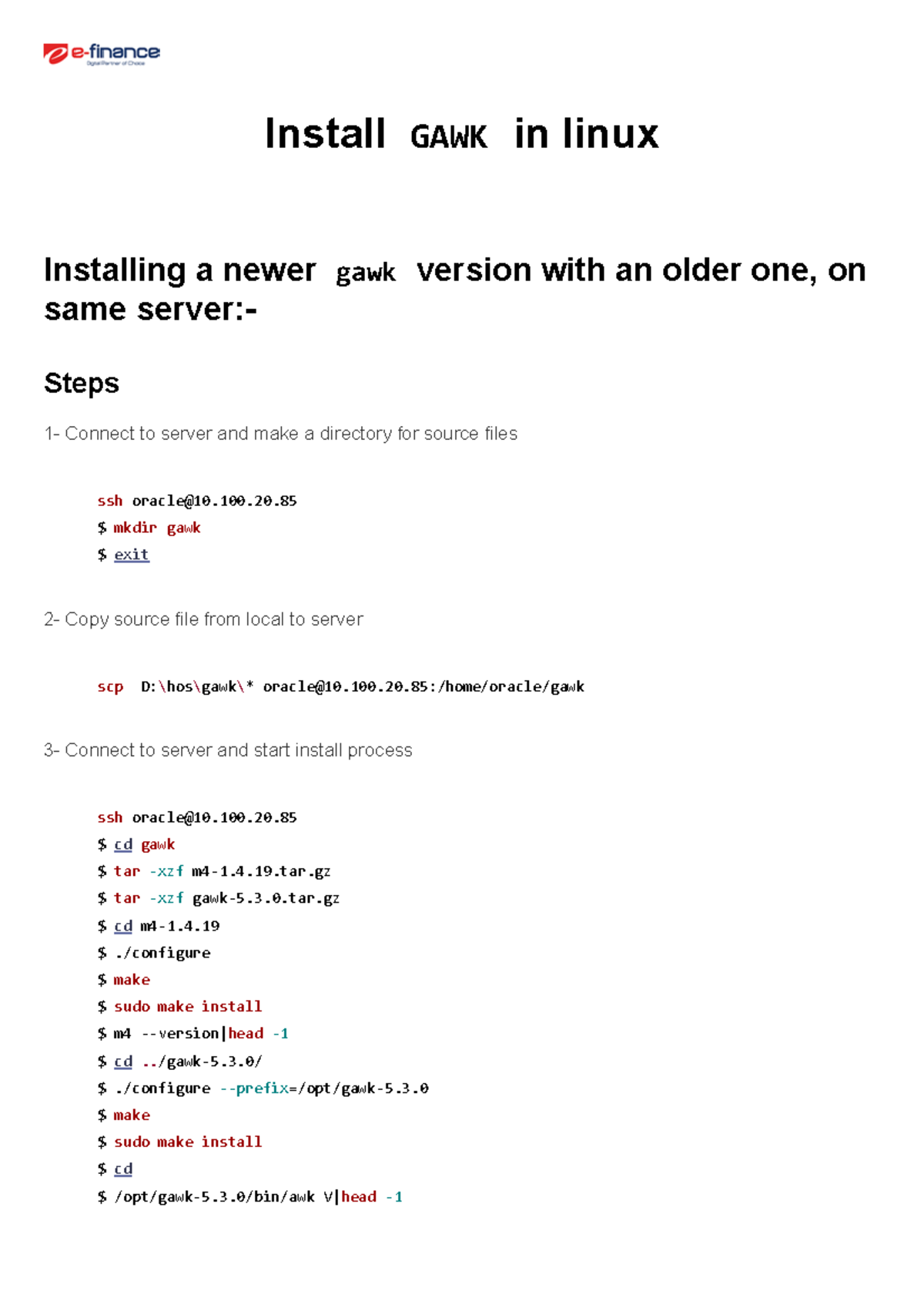 Install gawk linux - Install GAWK in linux Installing a newer gawk ...