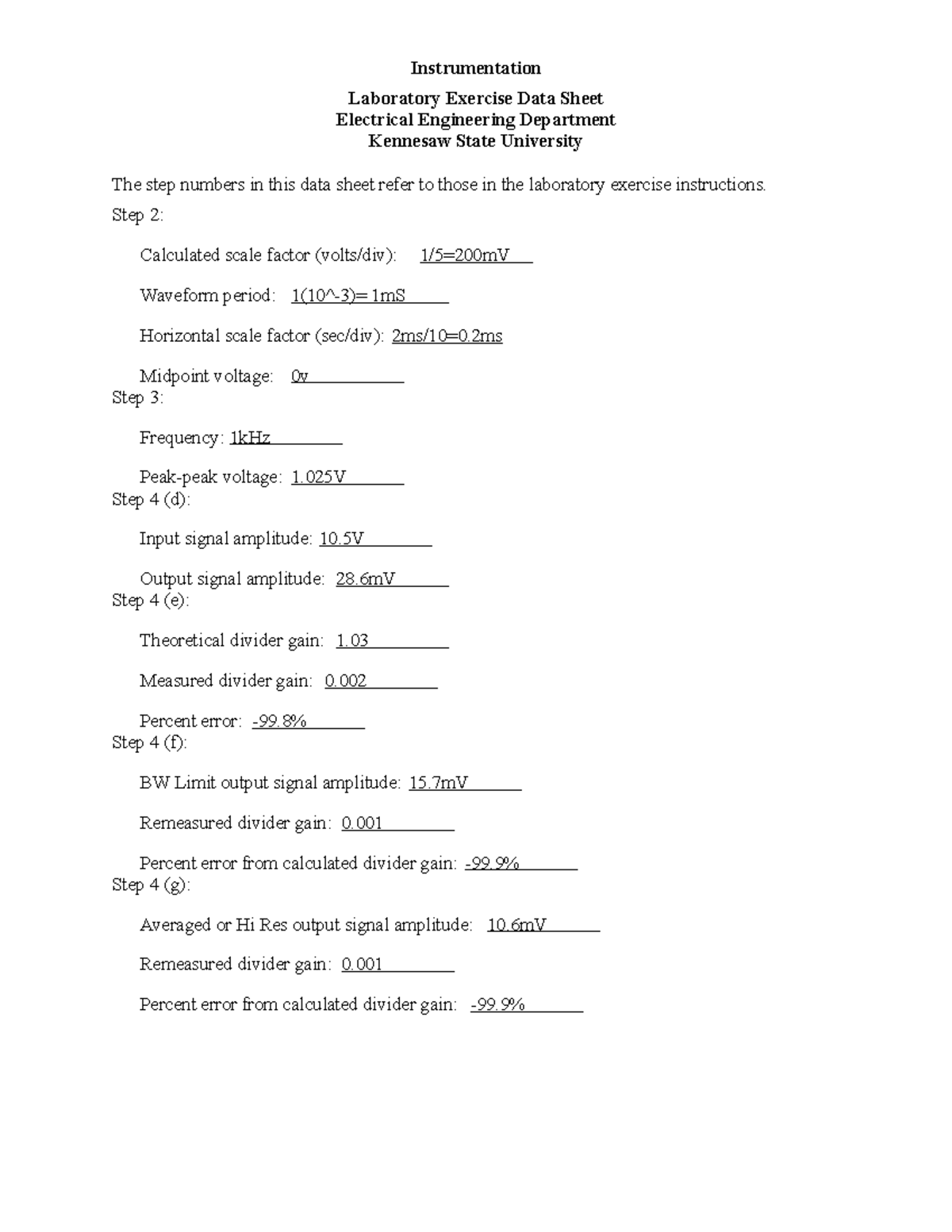 3401 Lab Instrumentation Data Sheet r5a Final - Instrumentation ...