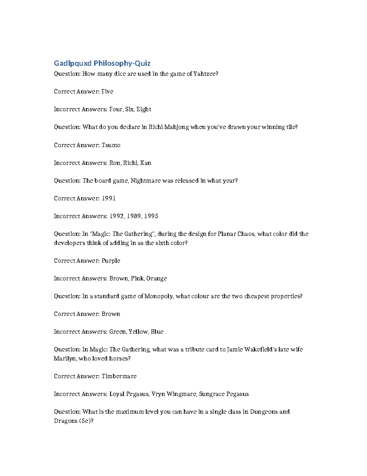 Gadlpquxd Philosophy-Quiz - Gadlpquxd Philosophy-Quiz Question: How ...