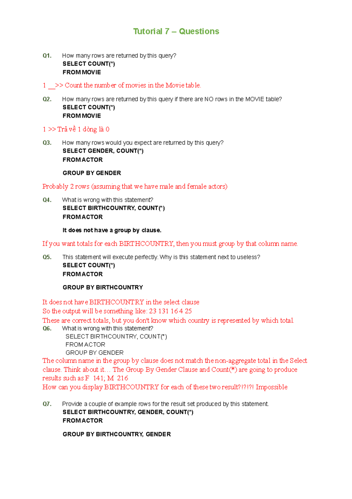 Topic-7 Tutorial Questions - Tutorial 7 – Questions Q1. How many rows ...