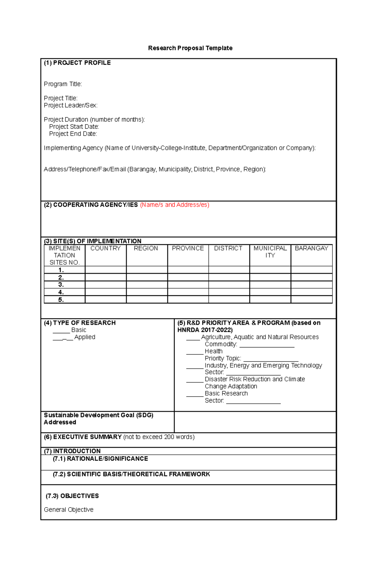 Research-Proposal-Template - Research Proposal Template (1) PROJECT ...