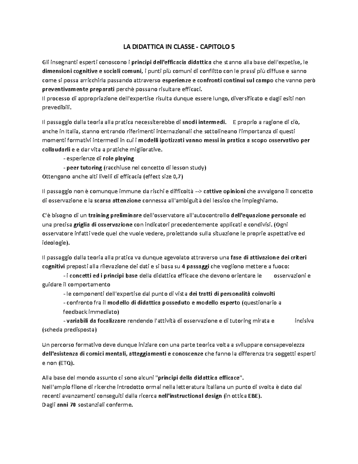 Capitolo 5 - La didattica in classe - LA DIDATTICA IN CLASSE - CAPITOLO ...