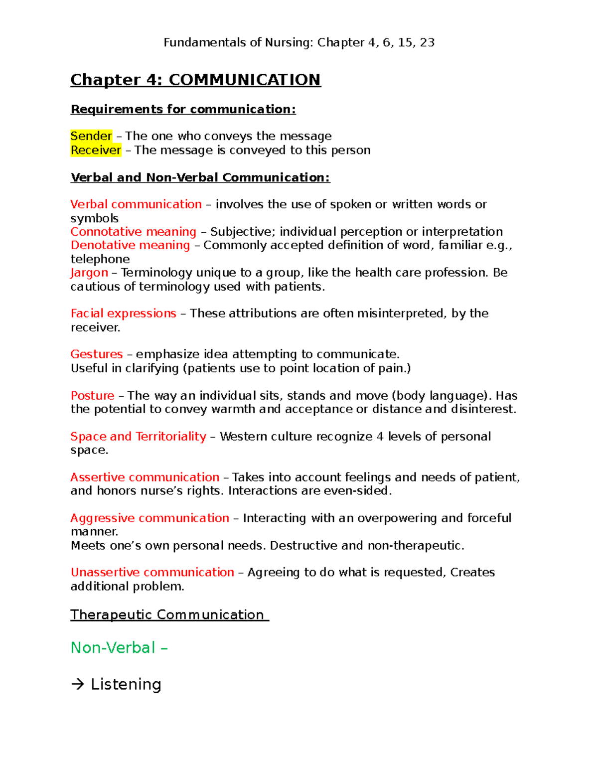 Fundamentals EXAM 4 Study Guide - Chapter 4: COMMUNICATION Requirements ...