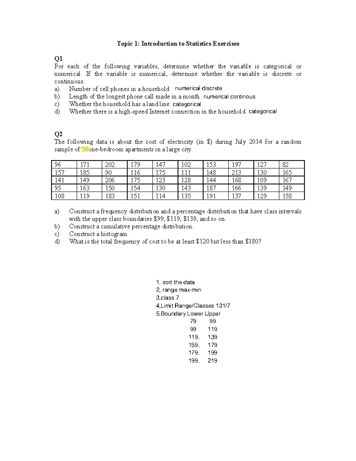 Statistics Topic 1 Questions - Topic 1: Introduction to Statistics ...